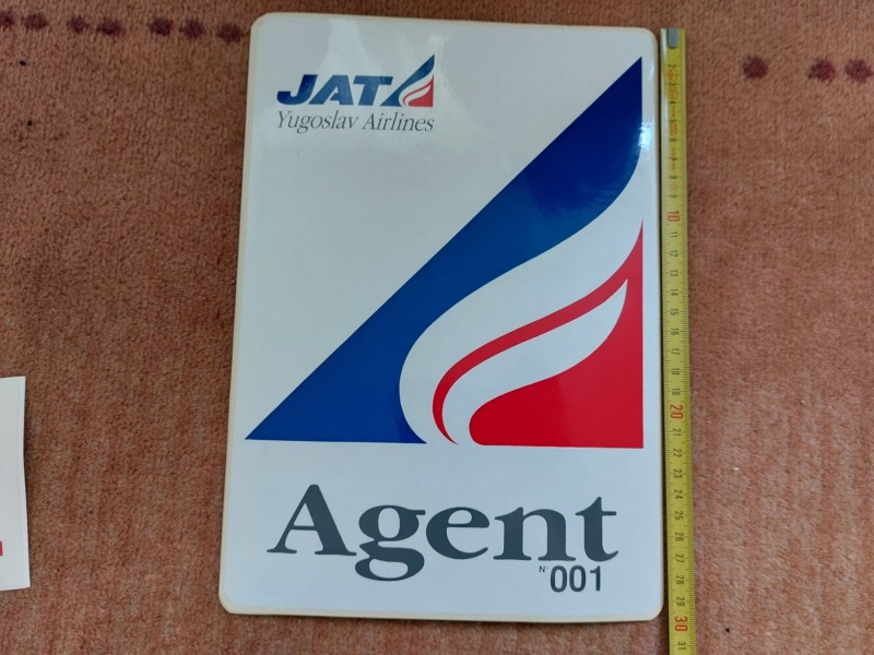 JAT YUGOSLAV AIRLINES AGENT 001 VELIKA NALEPNICA