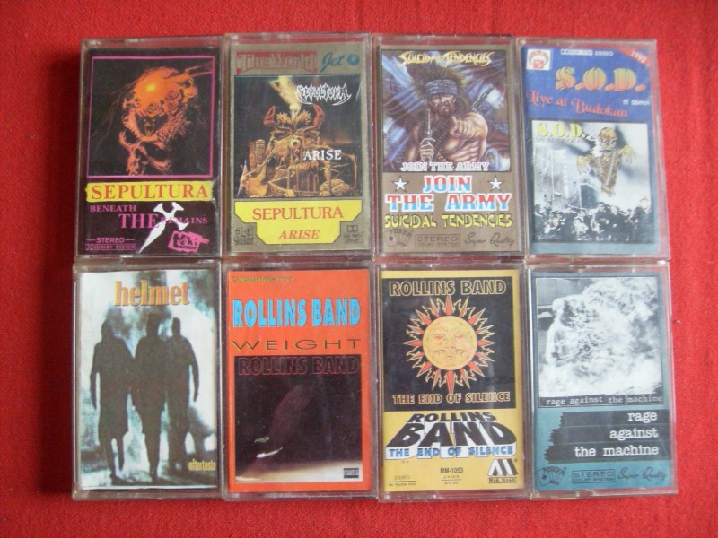 Sepultura, SOD, Suicidal , Rage, Rollins, Helmet kasete