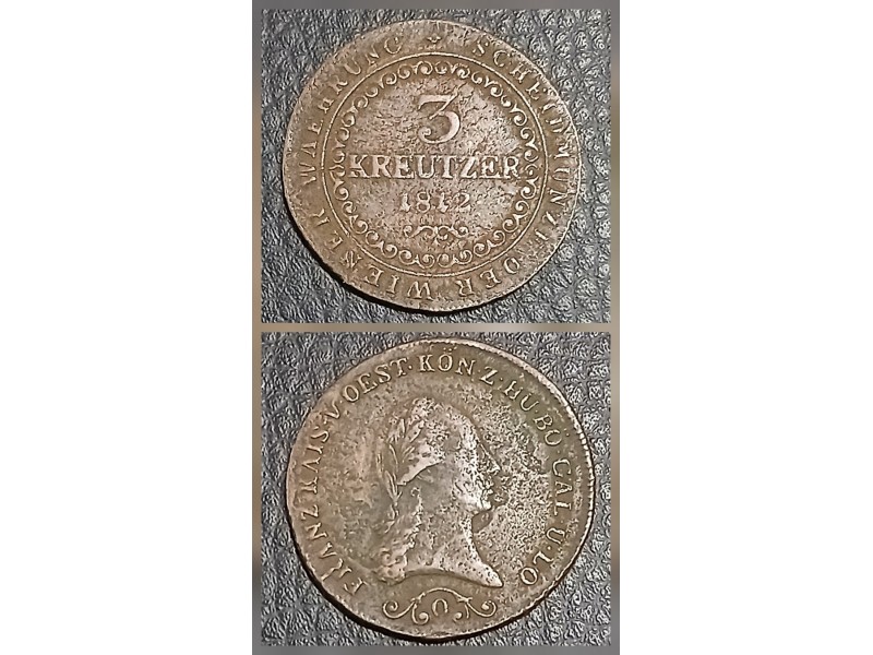 STARA KOVANICA – 3 KREUZER 1812 – AUSTRIJSKO CARSTVO