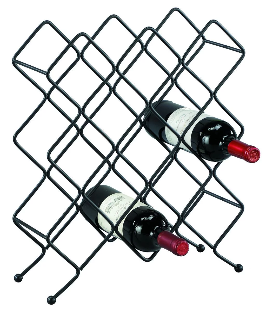 POLICA ZA VINO crna metal