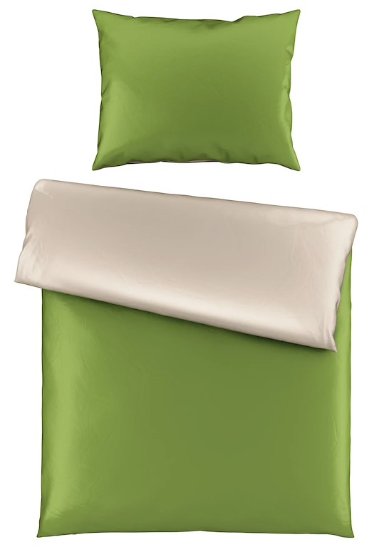 POSTELJINA SA DVA LICA OLIVE 140/200 cm saten zelena