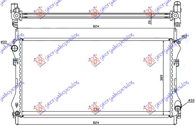 HLADNJAK MOTORA 2.0CC TDI-TDCI (+/-AC) (77×40) (NRF) FORD TRANSIT 2000-2006 (FA/FB/FZ/FC) (OEM: 1671800, 1C1H8005FD, 4070925)