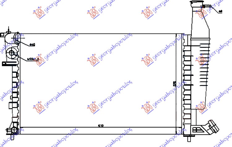 HLADNJAK MOTORA 1.1/1.4/1.6/1.8cc 8V (+/-AC) (61×37.8) (NRF) PEUGEOT PARTNER 1996-2002 (5/G) (OEM: 133008)