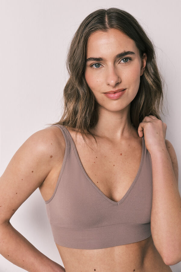 Braunes nahtloses Triangel-Top NATURAL