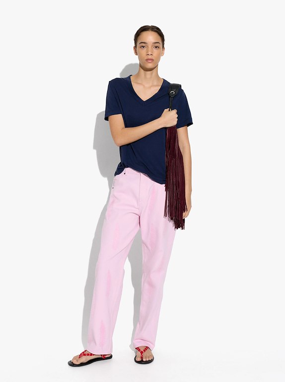 T-SHIRT WITH V-NECK