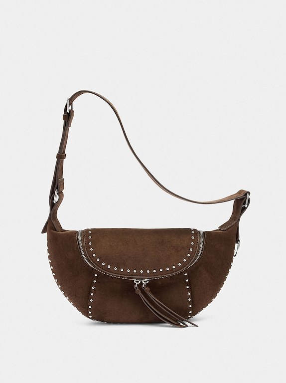 LEATHER-EFFECT CROSSBODY BAG WITH STUDS