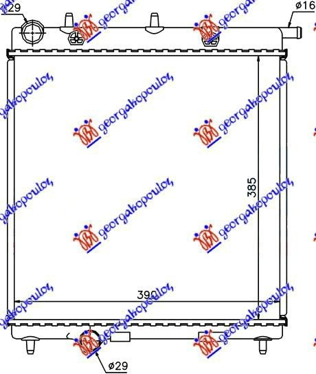 HLADNJAK MOTORA BENZIN/DIZEL (380×390) (NRF) PEUGEOT 208 II 2019-2023 (UB/UP/UW/UJ) (OEM: 1330E5, 1330E6, 1330Q5)