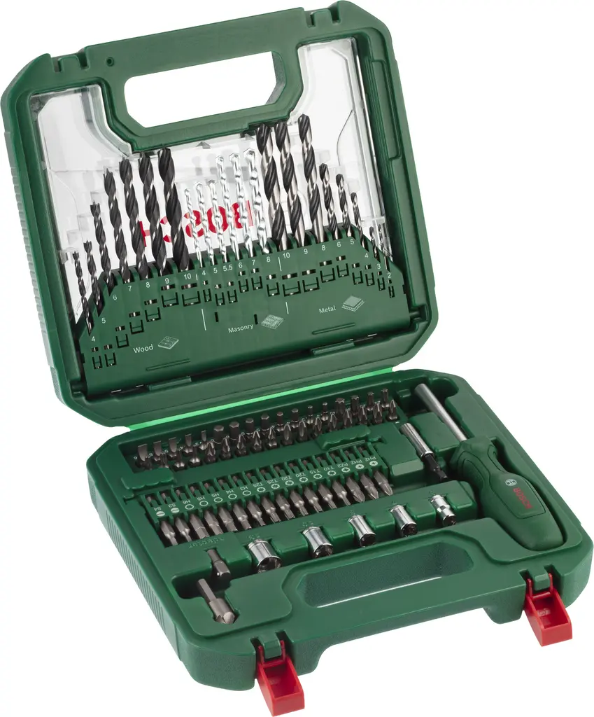 Bosch Set bit nastavaka i burgija 2608522567, M - PH, PZ, SL, HEX, TORX bitovi + Nasadni ključevi, burgije za metal, drvo i zid, univerzalni odvijač i držač bitova