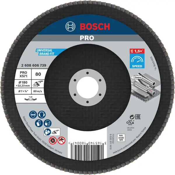 Bosch Pro Flap disk X571 G80 2608606739, 180 mm