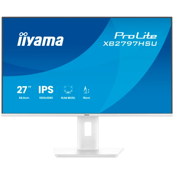 IIYAMA Prolite XB2797HSU-W1 Business Monitor - 68.6 cm (27), FULL HD (1920x1080), IPS LED, 120Hz, 350 cdm˛, matte white ( XB2797HSU-W1 )