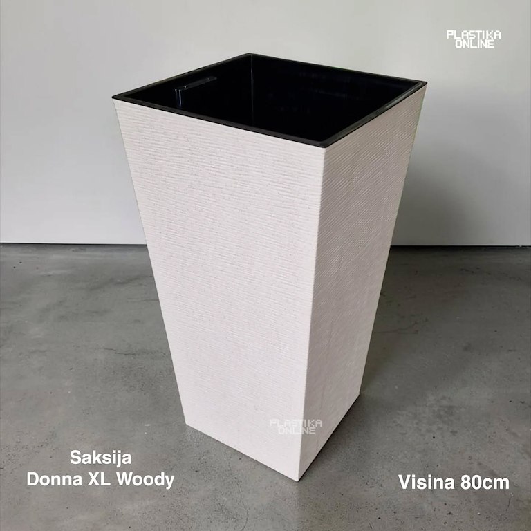 Velika saksija Donna XL Woddy – Bež (80cm)