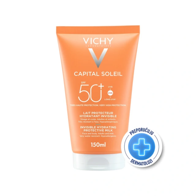 Vichy Capital Soleil Mleko za lice i telo SPF 50+ veoma visoka zaštita, 150 ml
