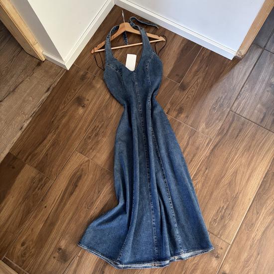 Zara lepa teksas midi haljina Pamuk Novo