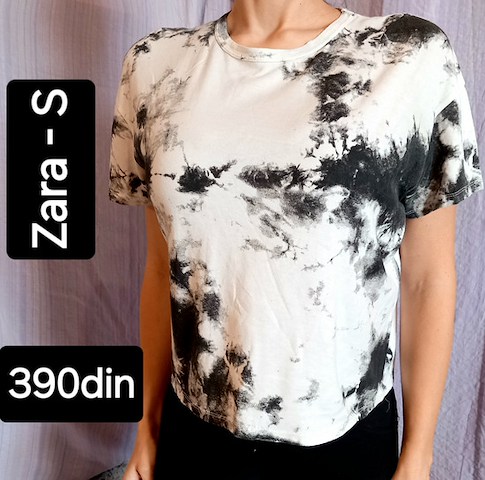 Zara ženska majica crno bela S/36
