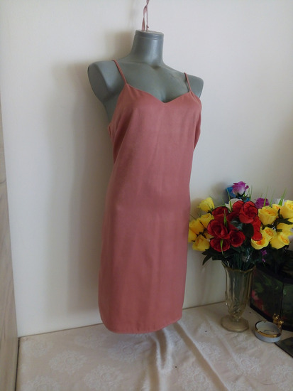 Divided roze haljina poprecna bretela M