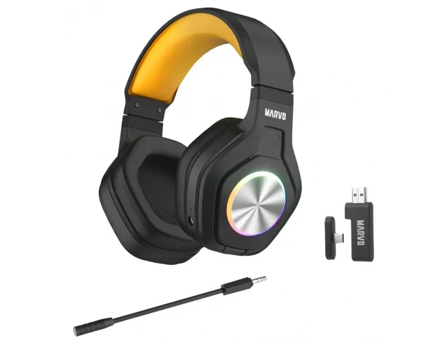 Marvo HG9084W Pulz 80W bežične gejmerske slušalice crne
