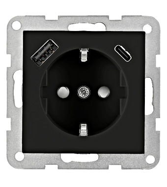 Utičnica sa USB-om tipa A+C, 3 A, crna
VISIO S 55 (55x55), Connection type terminal block,Plug-in terminal, Black