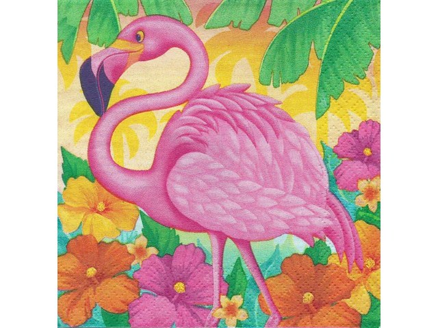 Mala Salveta MS8_044 Cveće Ptice Flamingo