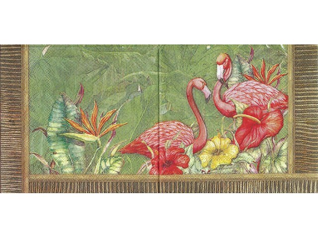 Mala Salveta MS8_036 Cveće Ptice Flamingo