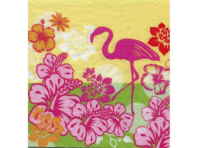 Mala Salveta MS8_032 Cveće Ptice Flamingo