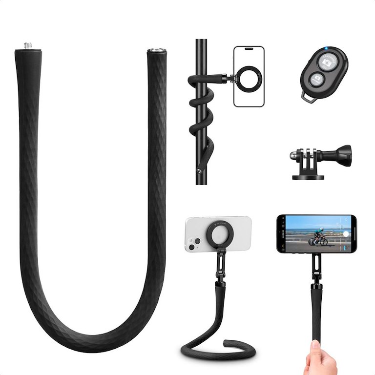 K&F Concept Flexible Magnetic Mobile Phone Holder + Magnetic Guide, Bluetooth Remote Control, Mobile Phone Lanyard, Gopro Adapter, MS35 KF31.134