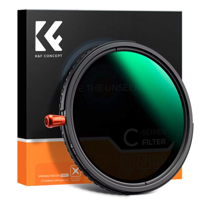 K&F Concept 49mm 3-in-1 Variable ND2-ND32 VND + CPL Polarizator + Black Mist 1/4 Filter KF01.2062