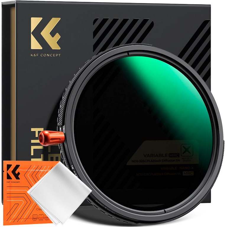 K&F Concept 49mm 3-in-1 Variable ND2-ND32 VND + CPL Polarizator + Black Mist 1/4 Filter 28 layer Multi-Coated KF01.2920V2