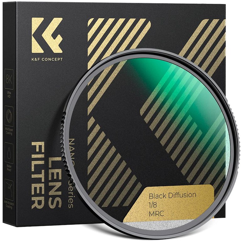 K&F Concept 86mm Black Mist Filter 1/8 Filter Ultra-Clear Multi-layer Coated Nano-Xcel Series KF01.2319