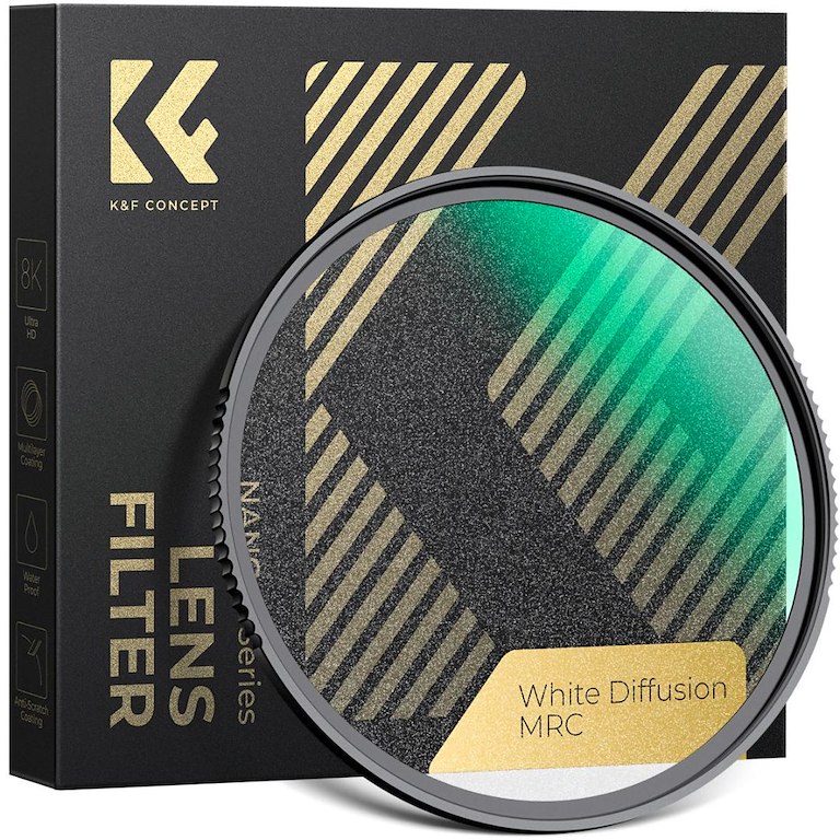 K&F Concept 49mm White Pro Mist 1/4 Diffusion Filter Cinematic Effect 28 Layers Coating Nano-Xcel Series KF01.2112