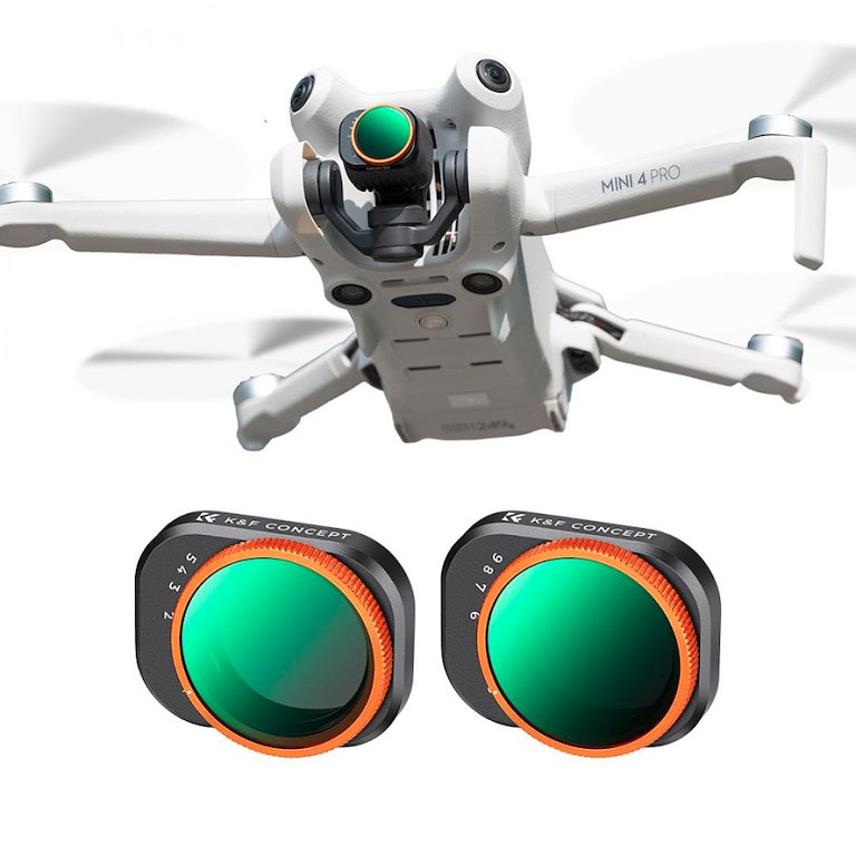 K&F Concept ND Filter Kit za DJI Mini 4 Pro ND2-32 (1-5 Stops) + ND32-512 (5-9 Stops) 28 Layers Nano-coating SKU.2084