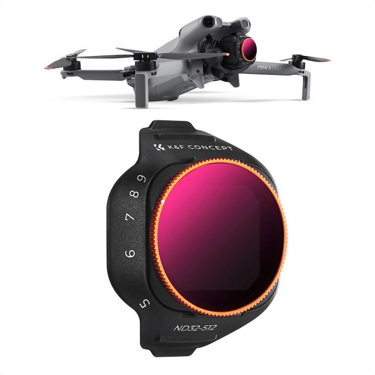 K&F Concept Variable ND VND Filter za DJI Mini 5 Pro, ND32-512 5-9 Stops Multicoated KF02.0004