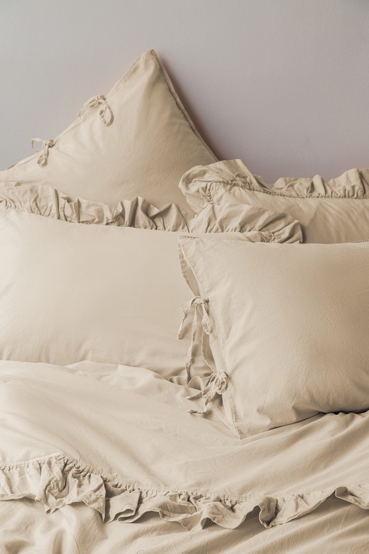 Posteljina Issimo Popline Double Natural Fine Frill Peach 040637