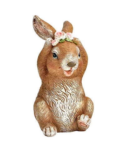 Uskršnja dekoracija Bunny with Wreath 13cm 039736