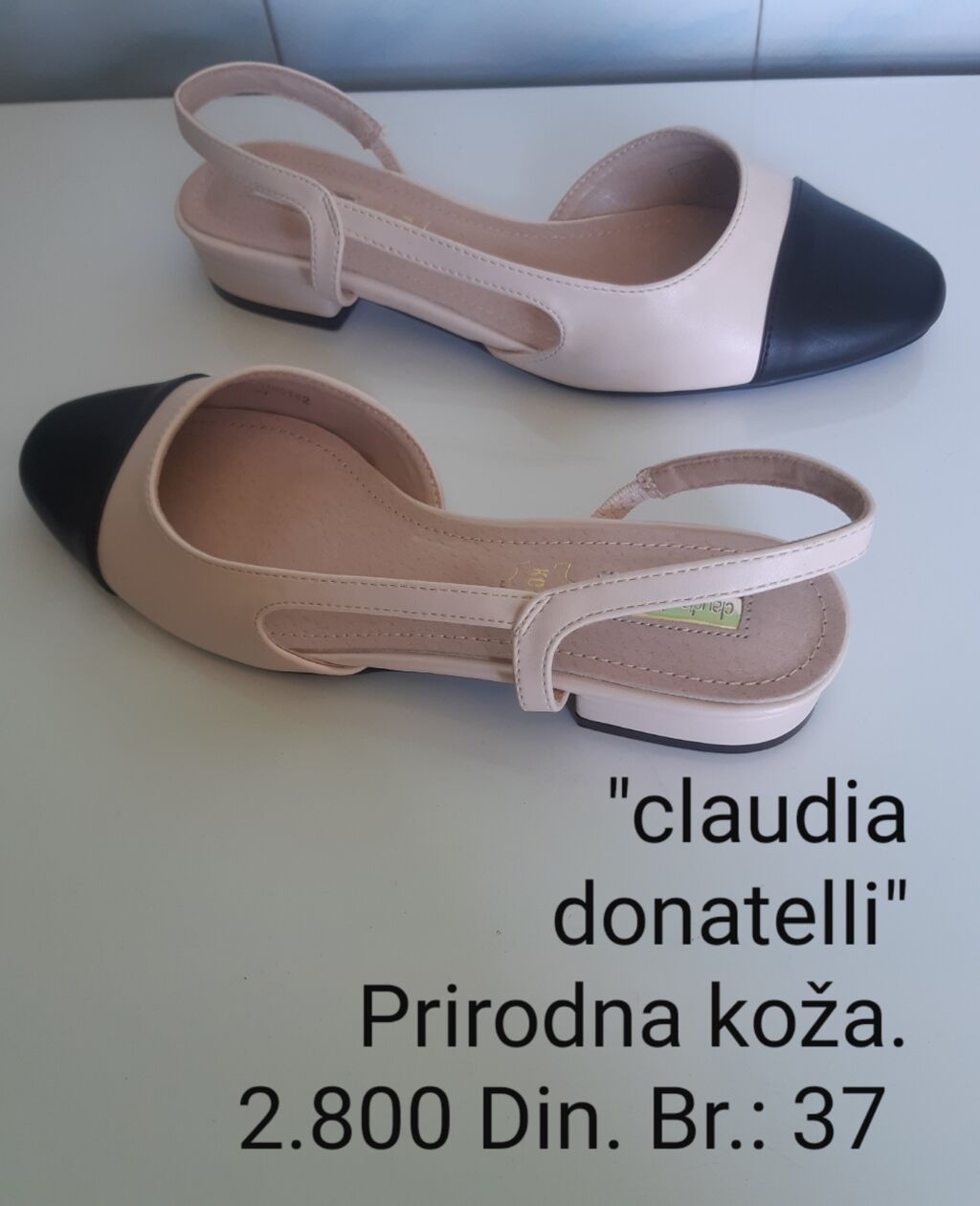 Claudia Donatelli ženske kožne baletanke/slingback - Materijal