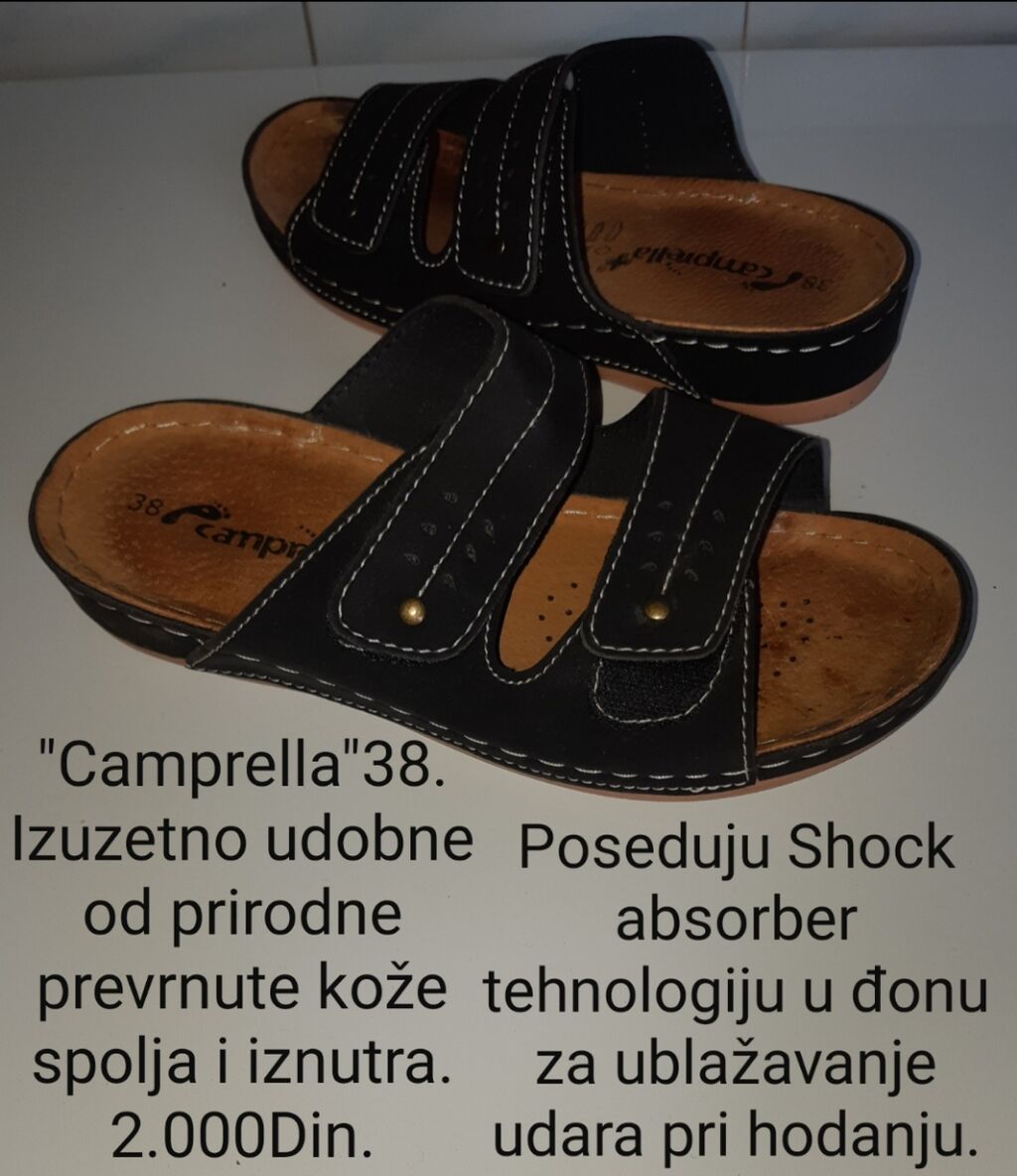 Camprella ženske klompe/sandale – broj 38 - Materijal: prirodna