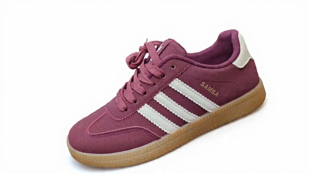 Adidas Samba patike – bordo boja sa belim prugama i detaljima -