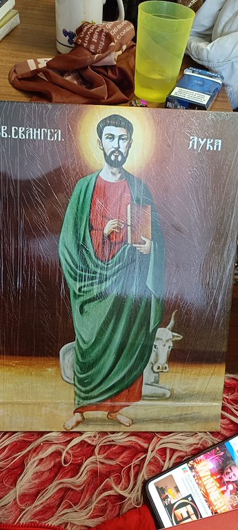 Ikona Svetog Luke – reprodukcija na platnu 40x 30cm - Prikaz: Sveti