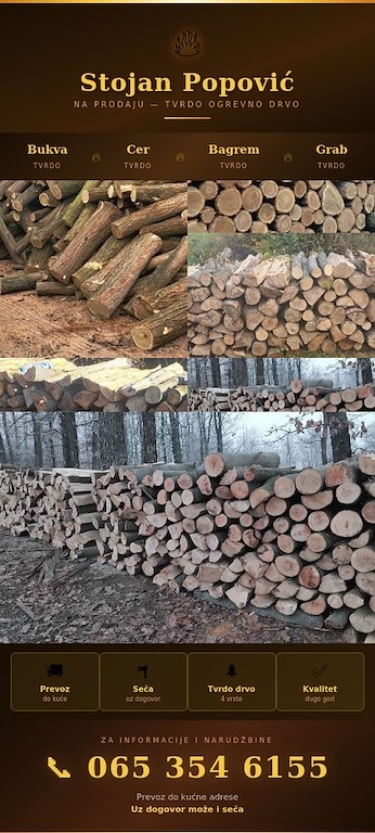 Na prodaju tvrdo ogrevno drvo Bukva,cer,bagrem,grab Prevoz do kucne