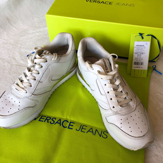 VERSACE JEANS ORIGINAL kozne bele patike 38
