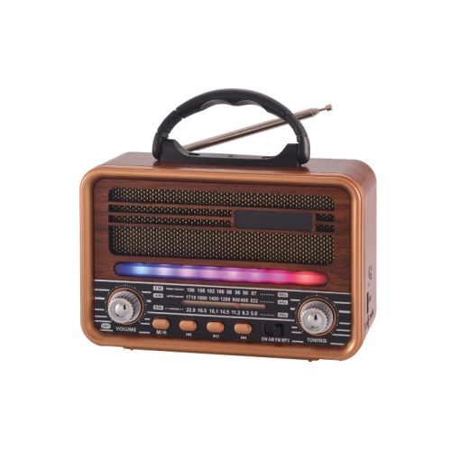 Prenosni retro RGB Bluetooth radio 7068BT/B EL138