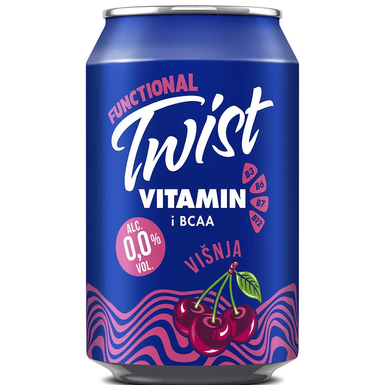 Pivo radler twist višnja 0% 0,33l can