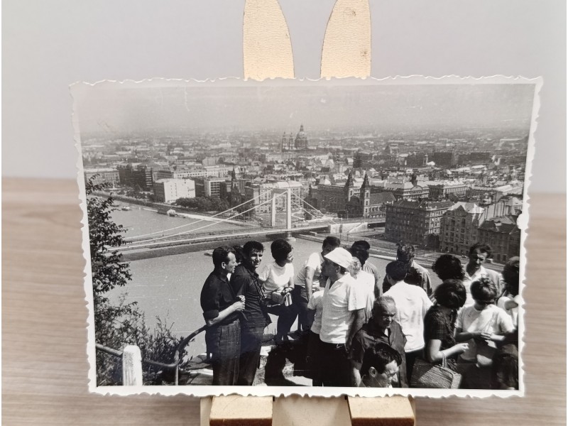 Vintage fotografija grupa ljudi Budimpešta