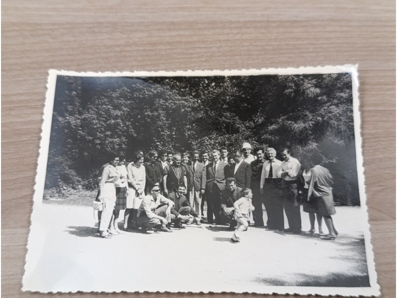 Vintage fotografija grupa ljudi Budimpešta