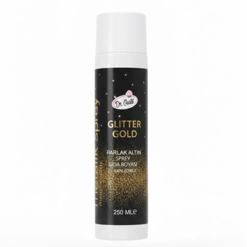 Dr. Gusto air brush u spreju metalik ZLATNI GLITTER 250ml