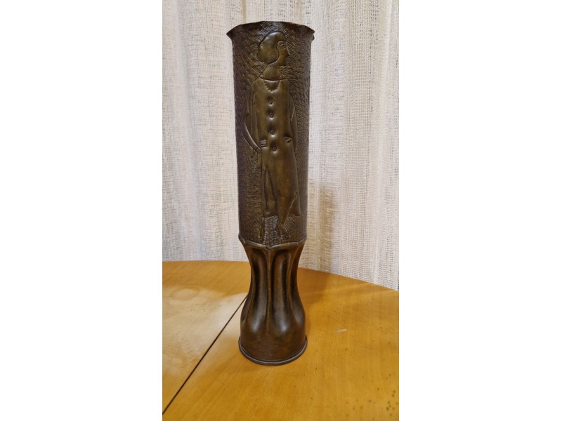 Artiljerijska čaura vaza 1915. god - WWI Trench Art