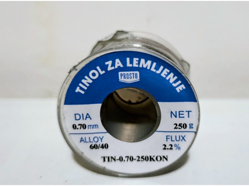 Tinol zica za lemljenje 0.7mm 250g