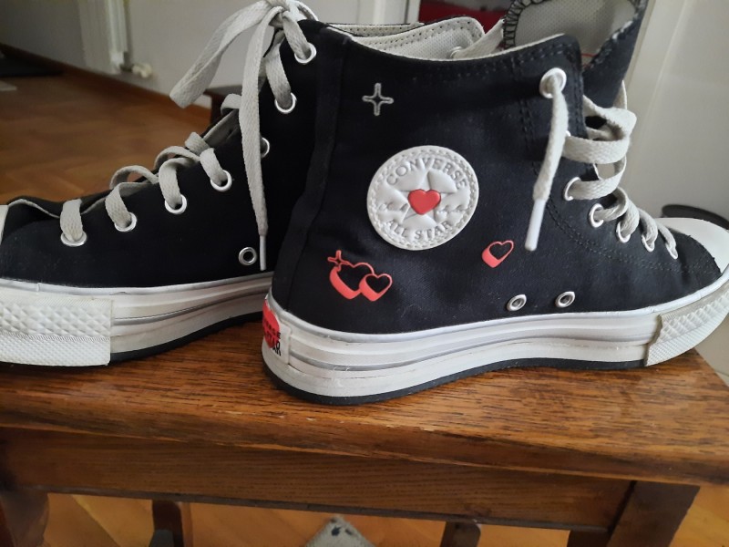 Converse crne patike starke platforma,br.38 nove