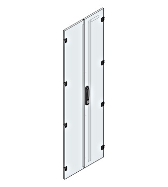 SORAX Steel Sheet Door Divided IP54, W=600xH=2.000mm,RAL7035
Opening angle of the door 180° (aligned), compatible for mounting a TANlock3 or TANlock1 swivelling lever