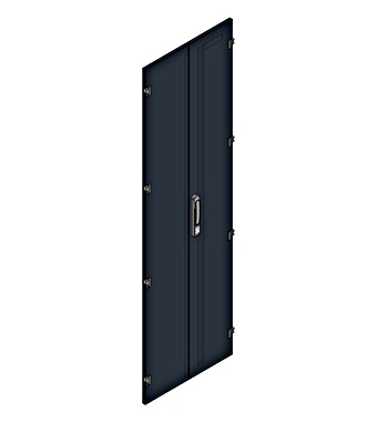 SORAX Steel Sheet Door Divided IP54, W=600xH=2.000mm,RAL9005
Opening angle of the door 180° (aligned), compatible for mounting a TANlock3 or TANlock1 swivelling lever