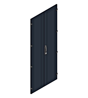 SORAX Steel Sheet Door Divided IP54, W=800xH=2.000mm,RAL9005
Opening angle of the door 180° (aligned), compatible for mounting a TANlock3 or TANlock1 swivelling lever